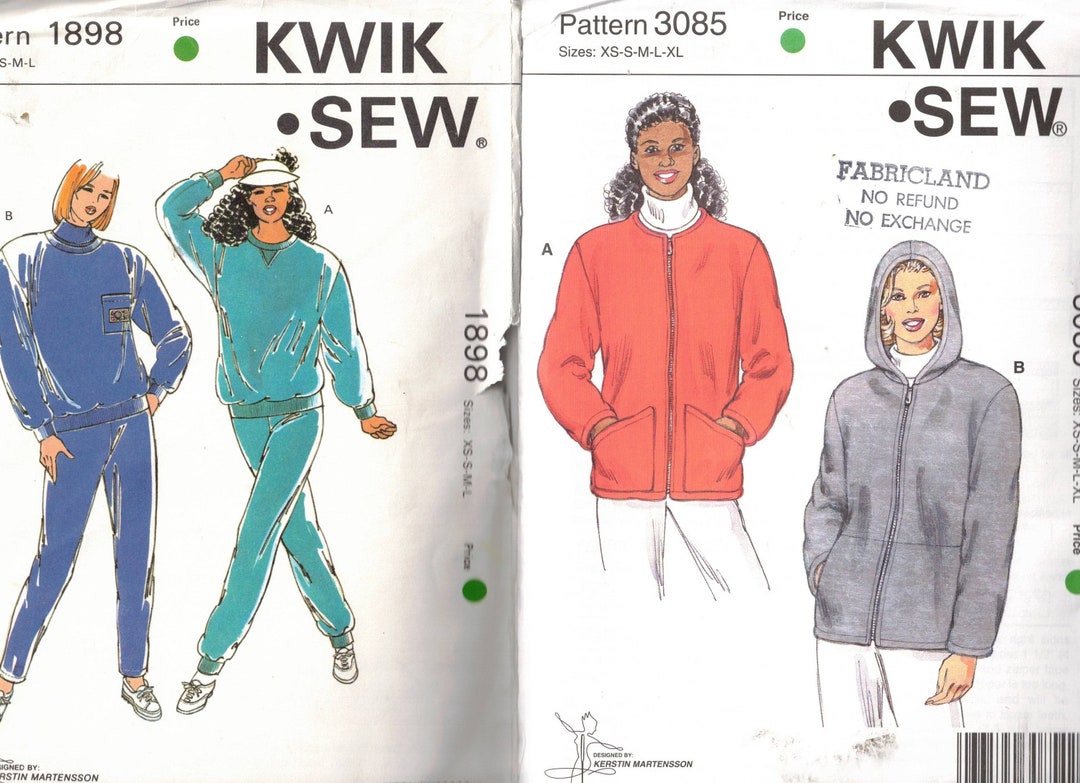 Kwik Sew 3085/1898/athleisure Wear/zip Hoodie/ladies Jogging Suit ...