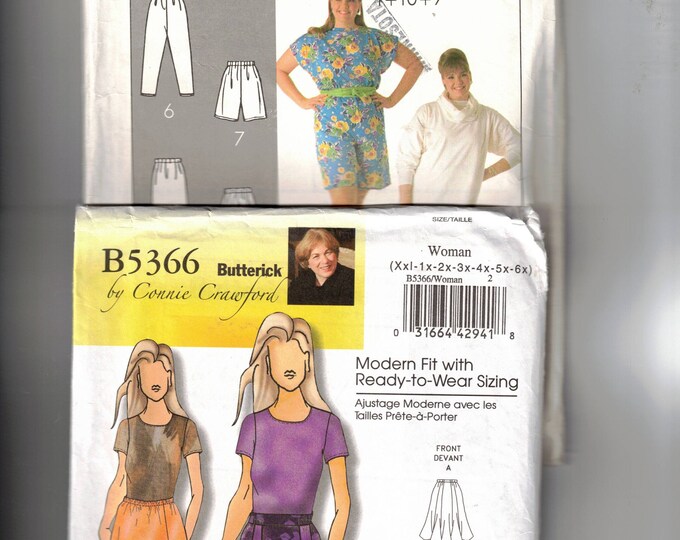 LOT of 2 Plus Size Patterns: Connie Crawford Butterick 5366/sz XXL-6X ...