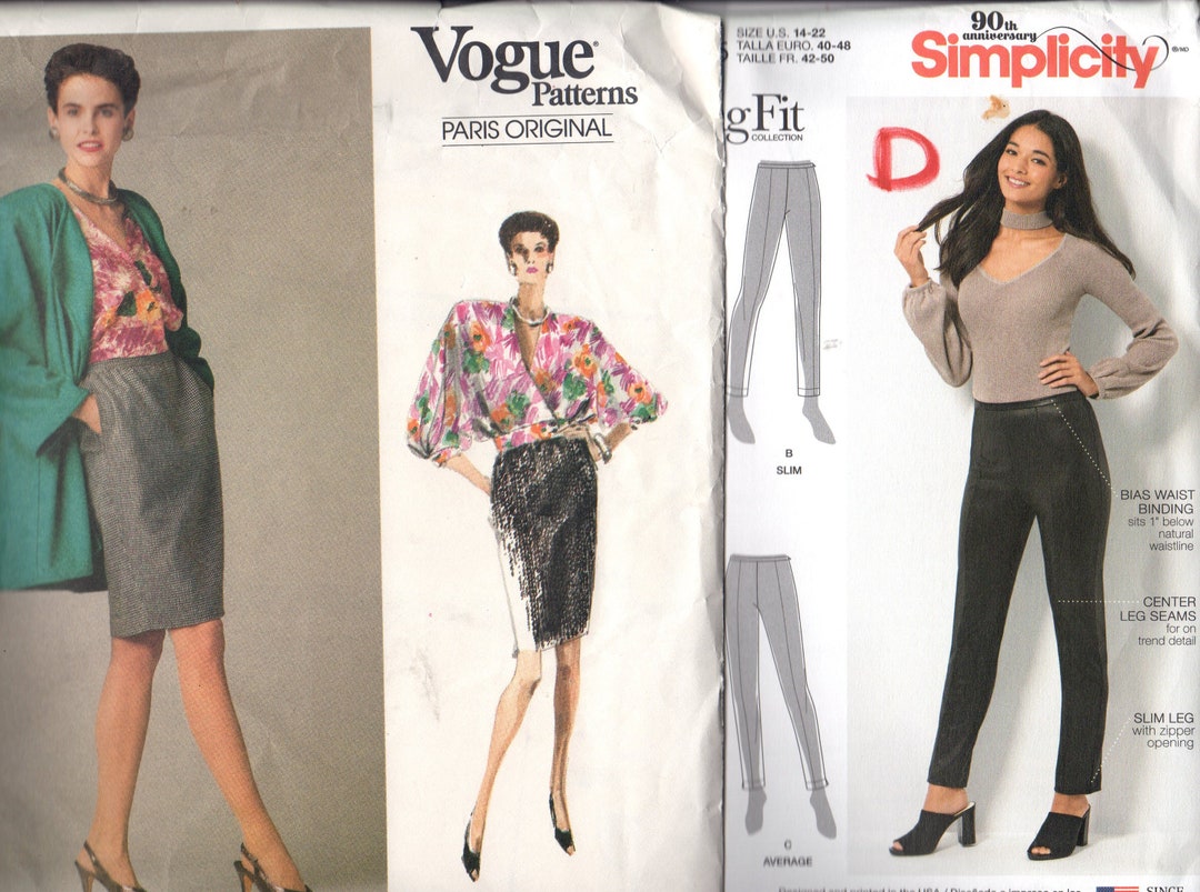 Vogue 2045/sz 14/blouson Blouse/jacket/pencil Skirt/emanuel Ungaro ...
