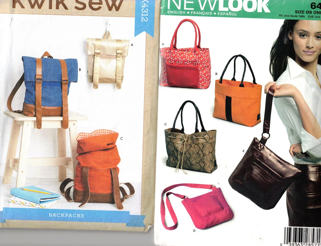 New Look 6425/crossbody Bag & Kwik Sew 4312, Backpacks in Two Sizes ...