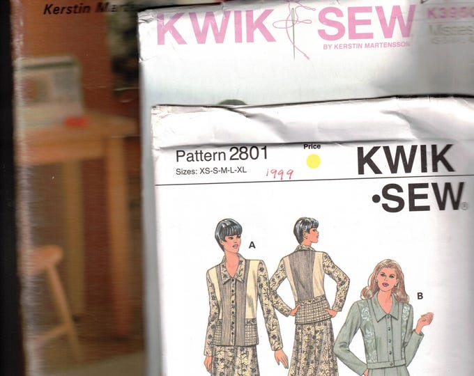 Kwik Sew LOT of 3 Patterns Xs-xl/8-22: Kwik Sew 2801/3950/master Pattern With 80pg Paperback ...