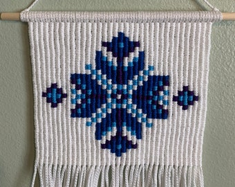 Macrame Pixel Art Wall Hanging, Pixel Flower Pattern | Wall Decor ...
