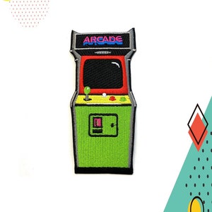4.5" Retro Arcade Machine Iron on Patch Nostalgic Gift DIY Embroidered ...