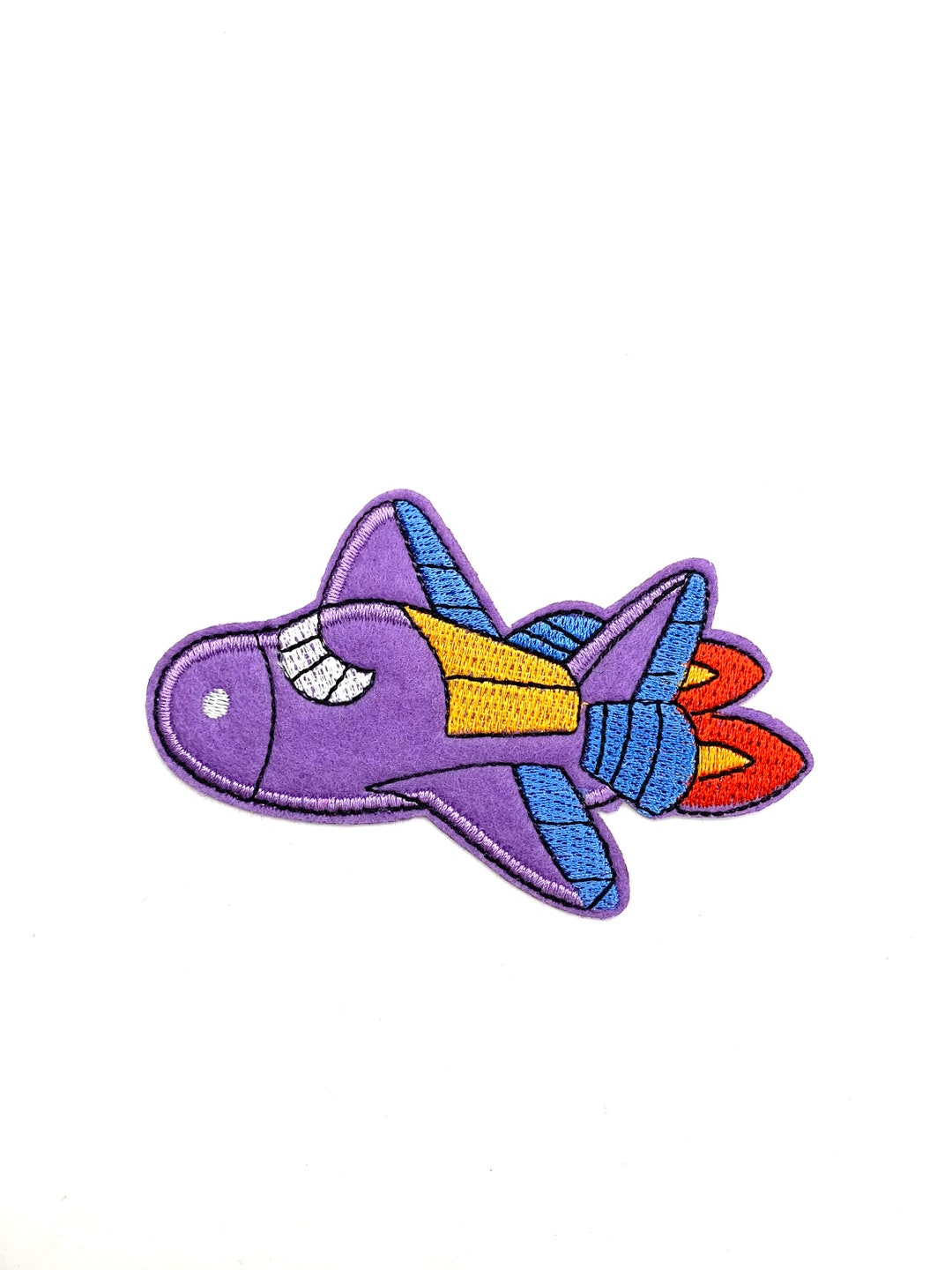 4" Purple Rocket Ship Iron on Patch - Etsy