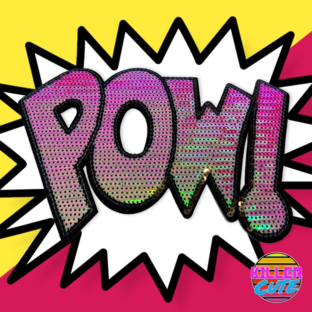 10" Holographic Purple Green Back Patch POW Iron on Patch - Etsy