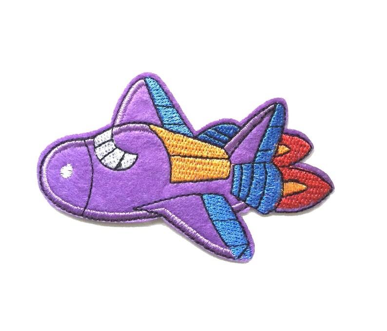 4 Purple Rocket Ship Iron on Patch - Etsy