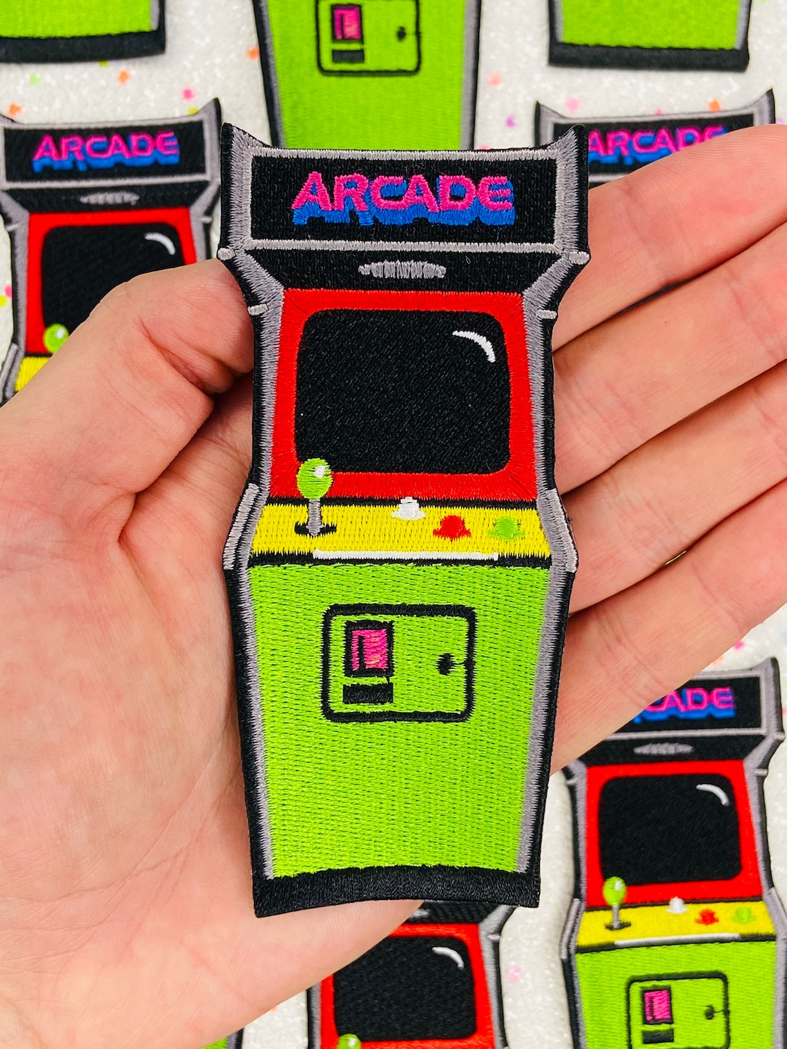 4.5" Retro Arcade Machine Iron on Patch Nostalgic Gift DIY Embroidered ...