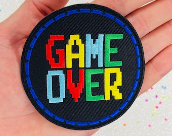 Game Over 8 Bit Embroidered Patch 80's Classic Gaming - Etsy
