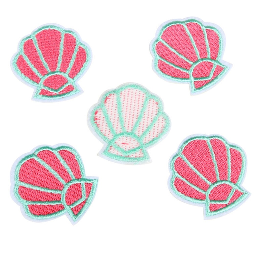 1.9" Coral Mint Mermaid Seashell Iron on Patch - Etsy