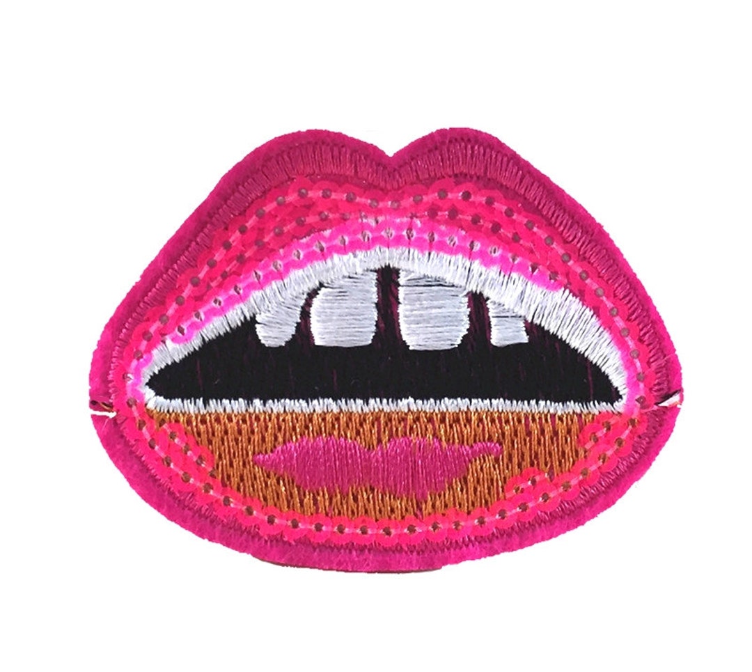 2.6 Sexy Pink Lips Sequin Sew on Patch - Etsy