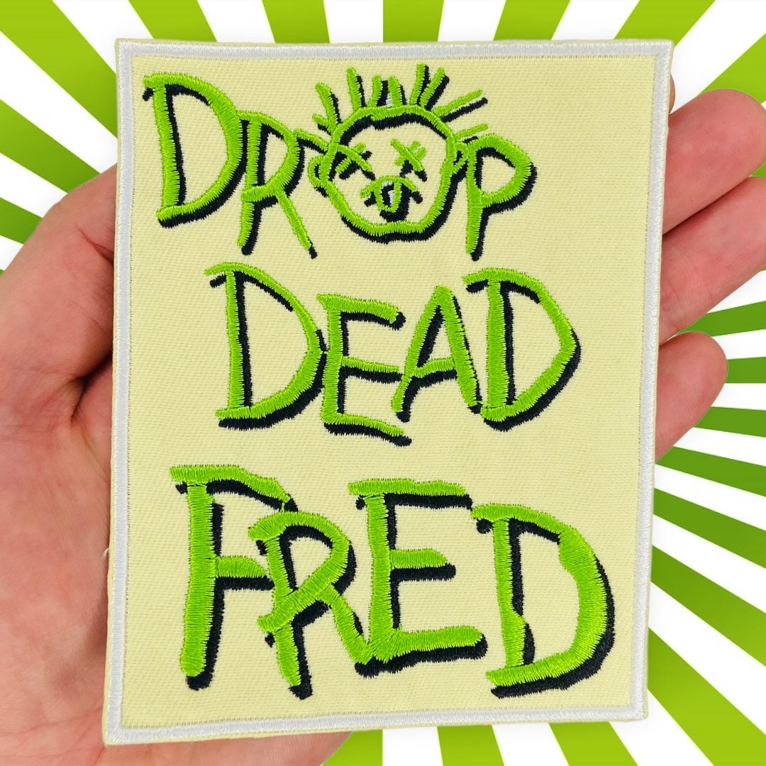 4.6" Drop Dead Fred Logo Iron on Patch Diy Embroidered Patch Applique ...