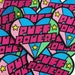 3.5" Puff Power Heart Iron on Patch Diy Embroidered Patch Applique ...