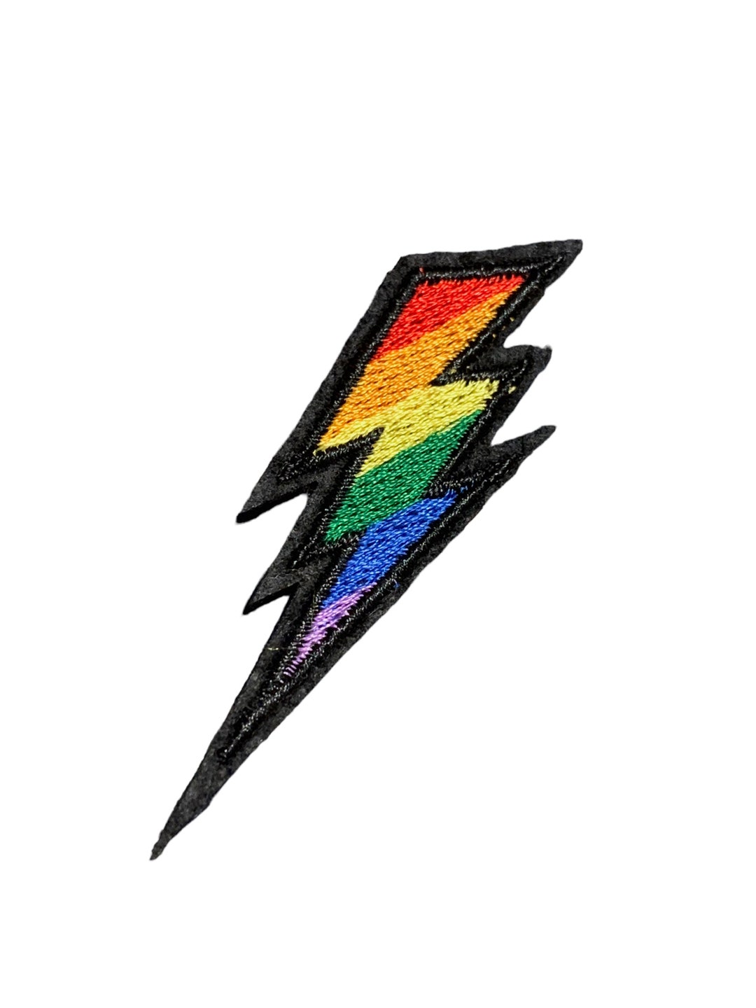 2.8" Mini Rainbow Lightning Bolt Iron on Patch Diy Embroidery Applique ...