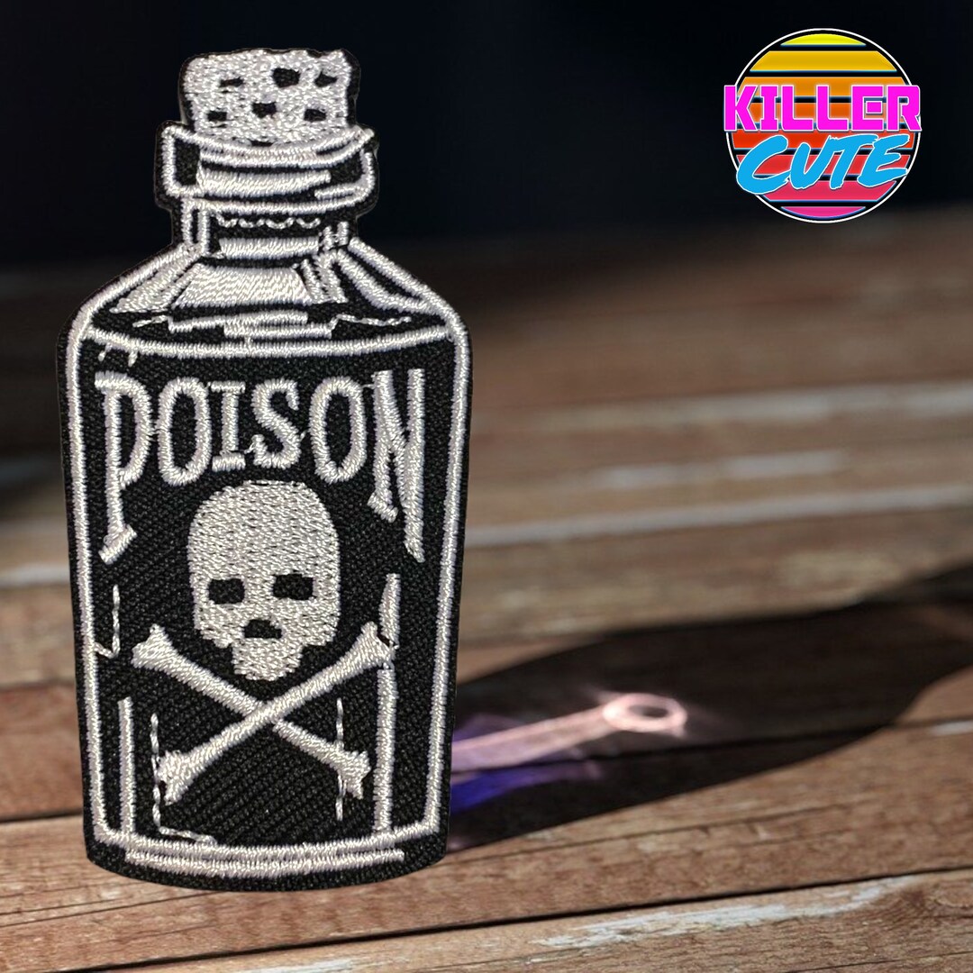 3.1” Poison Skull Bottle Iron on Patch - Etsy