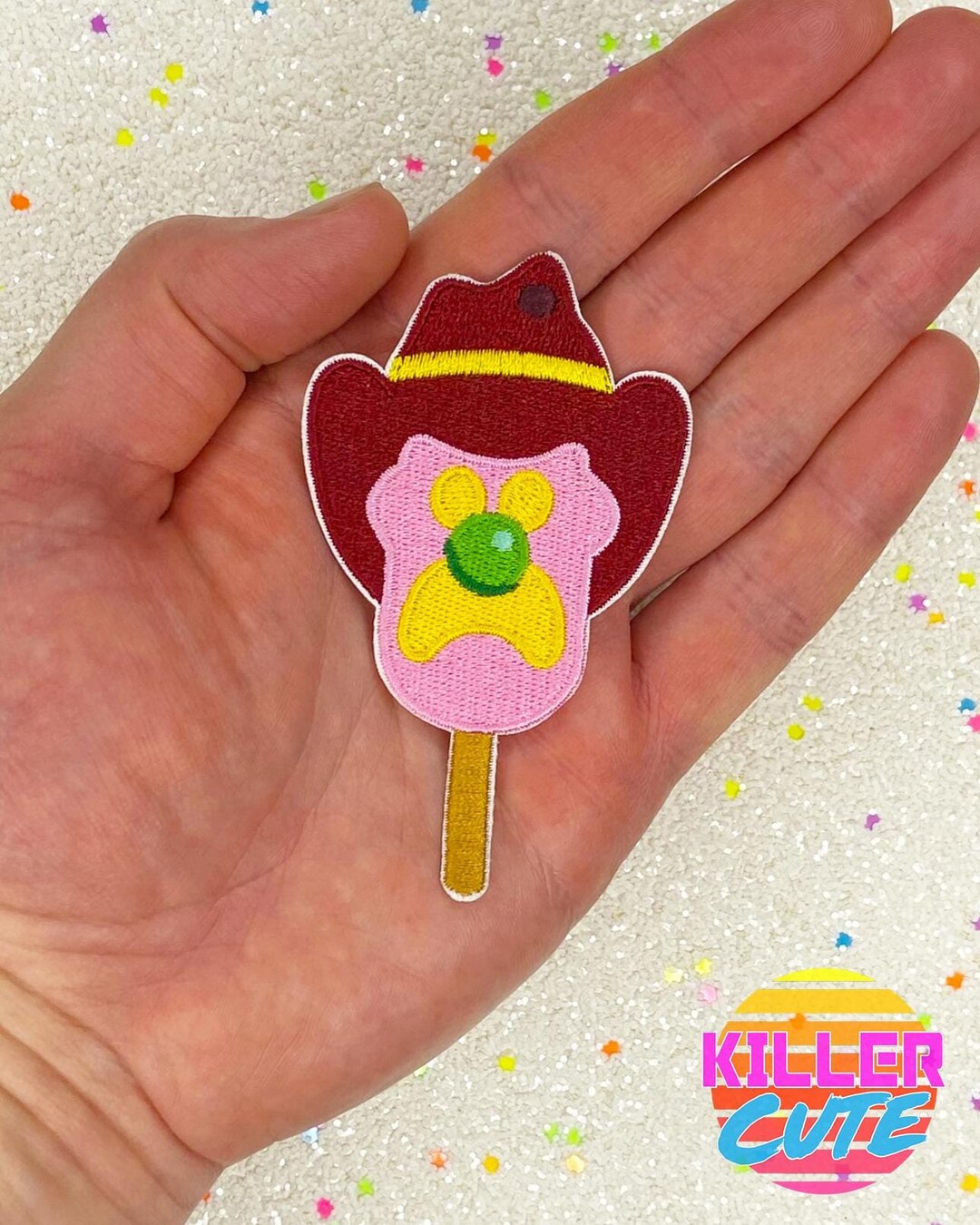 Ice Cream Cowboy Embroidered Iron on Patch: Retro Nostalgic Applique - Etsy
