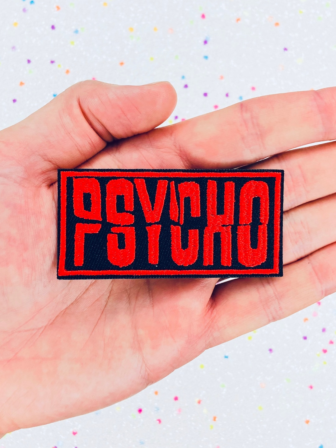 3" Psycho Horror Iron on Patch Diy Embroidered Patch Applique Goth Gift ...