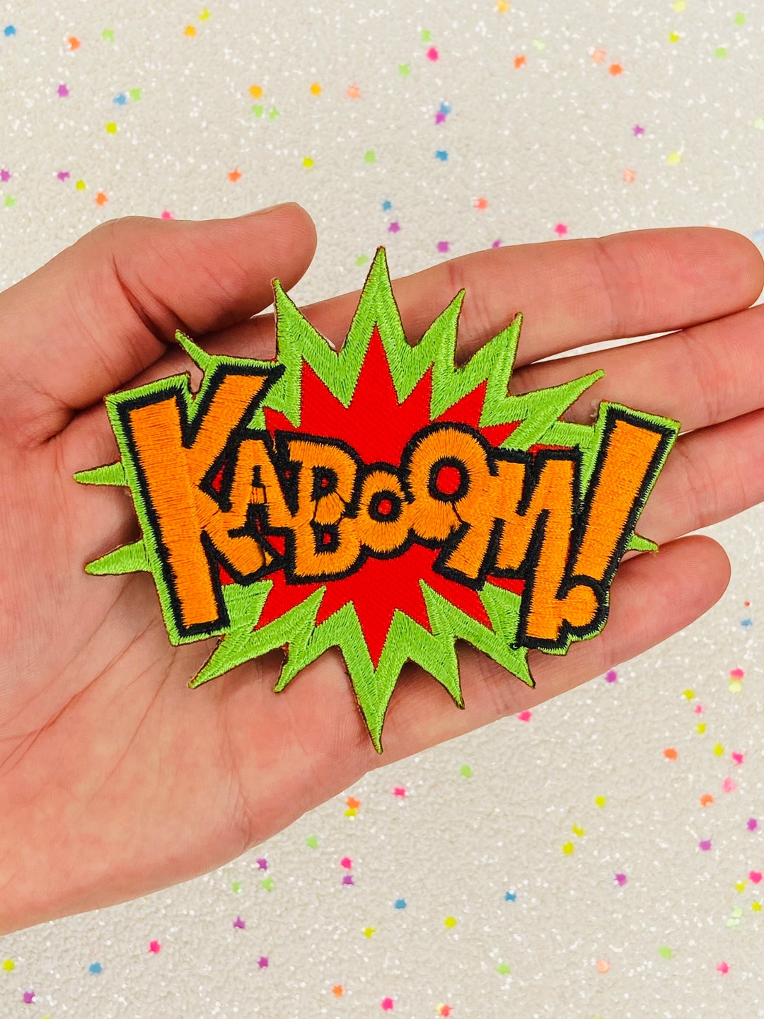 4.2" Comic Kaboom! Action Bubble Iron on Patch - Etsy