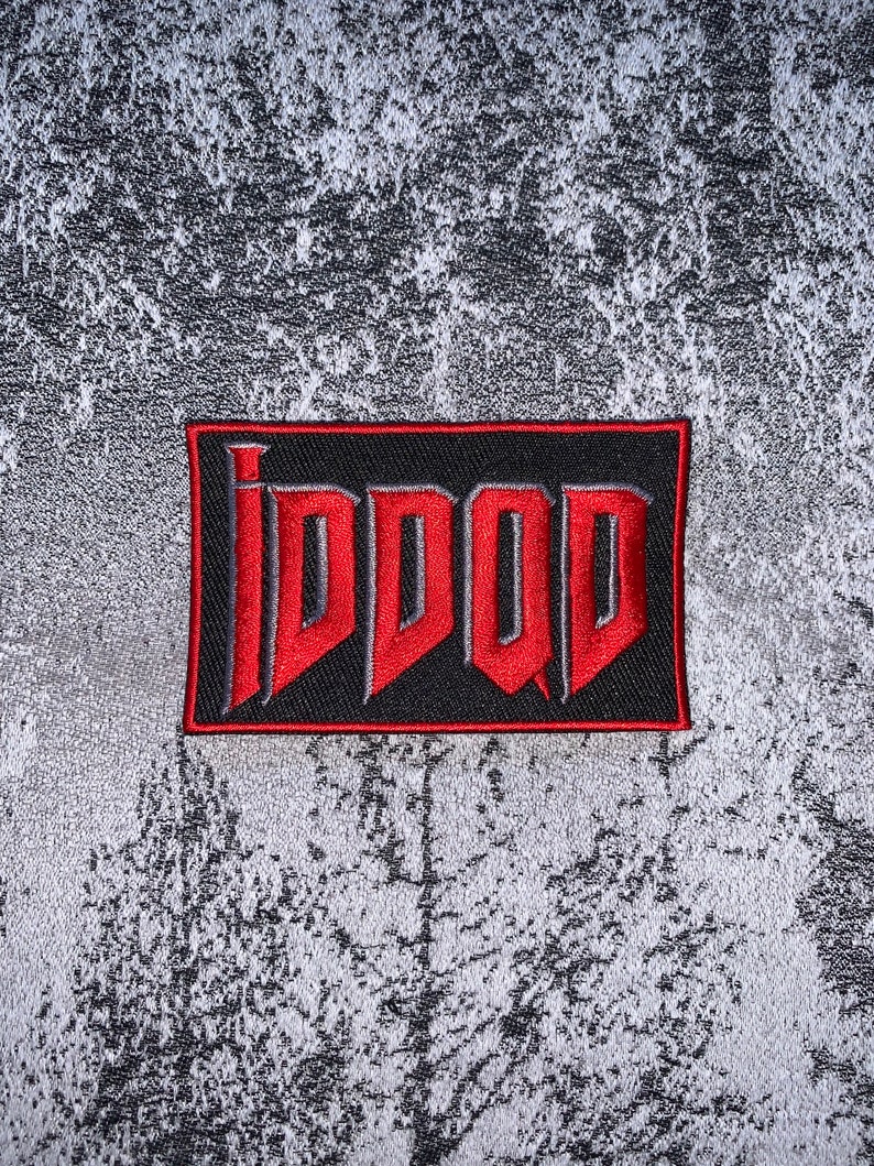 3.1” IDDQD Doom God Mode Cheat Code Iron on Patch Embroidered Applique ...