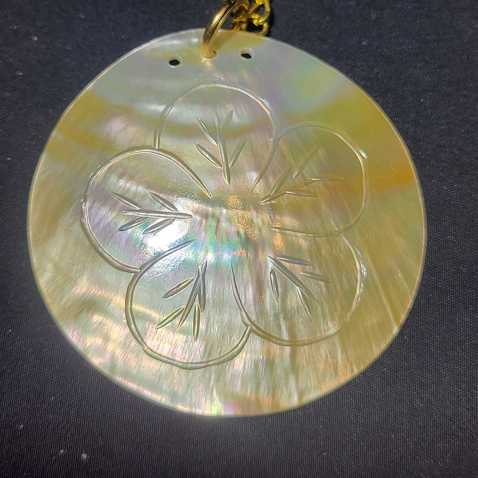 Flower Shell Necklace, Shell Flower Necklace, Hibiscus Pendant, Flower ...