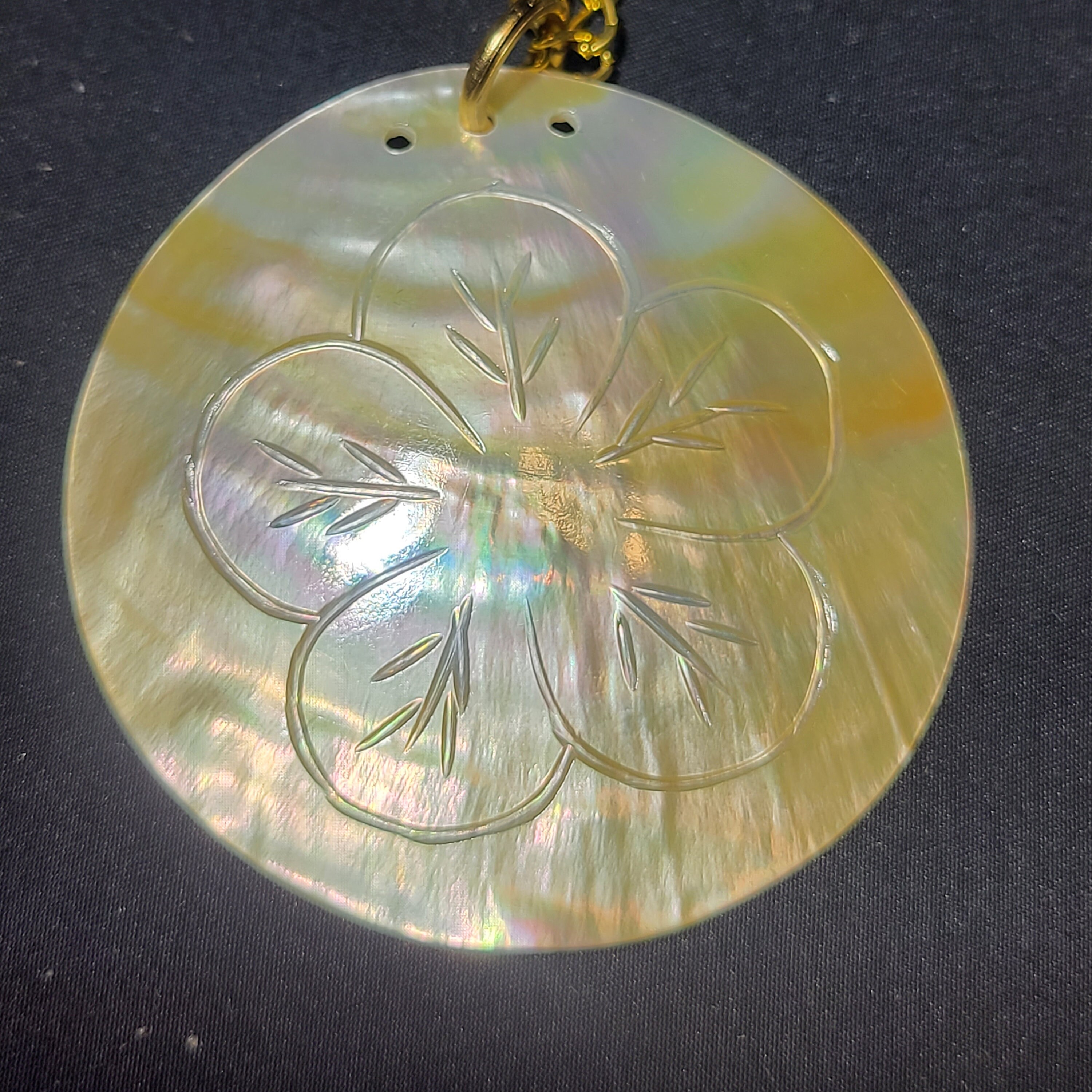 Flower Shell Necklace, Shell Flower Necklace, Hibiscus Pendant, Flower ...