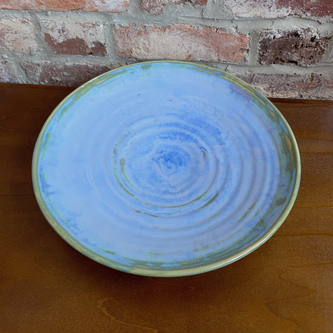 Grand bol de service plat bleu - Etsy France