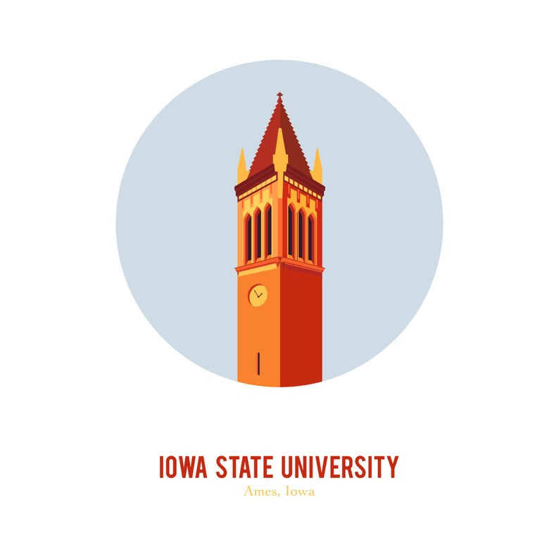 Iowa State / ISU Campanile - Etsy