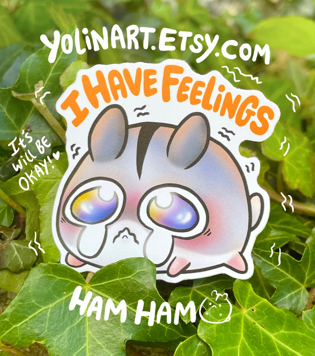 HAM HAM Hamster Sticker Feelings | Mental Health Matte Vinyl Kawaii ...