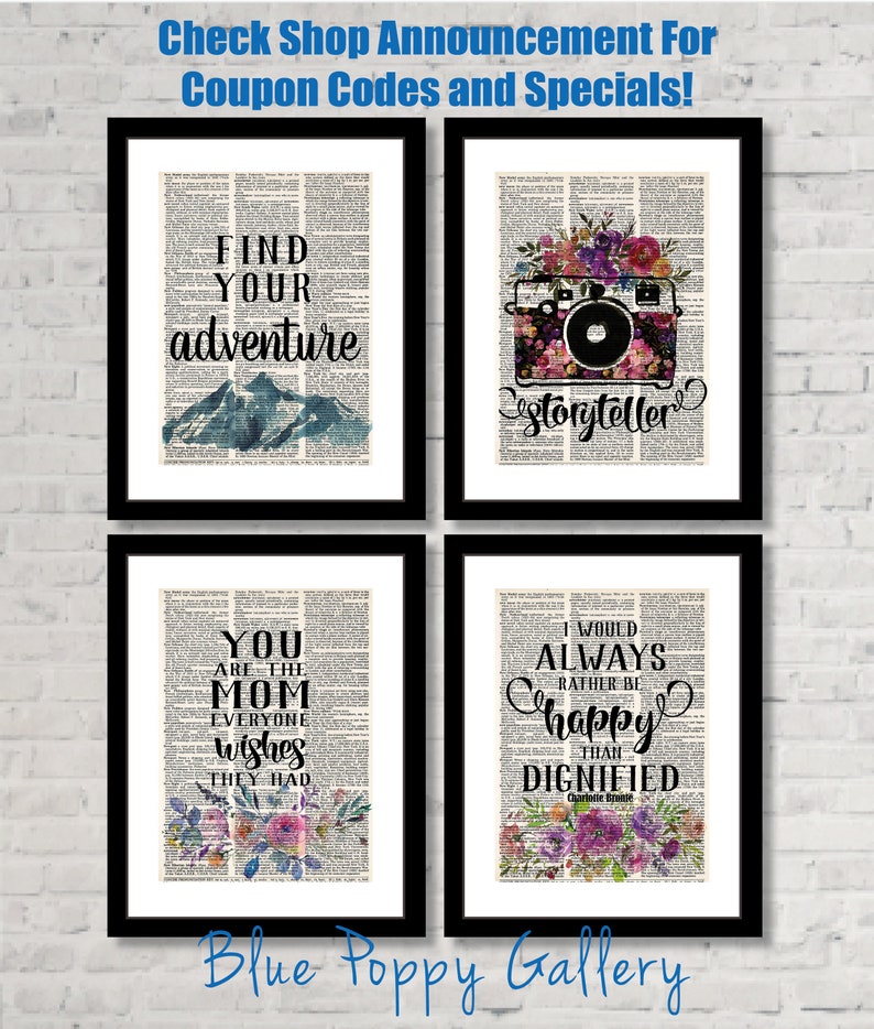 Find Your Adventure Print - Mountains - Dictionary Print - Printed on ...