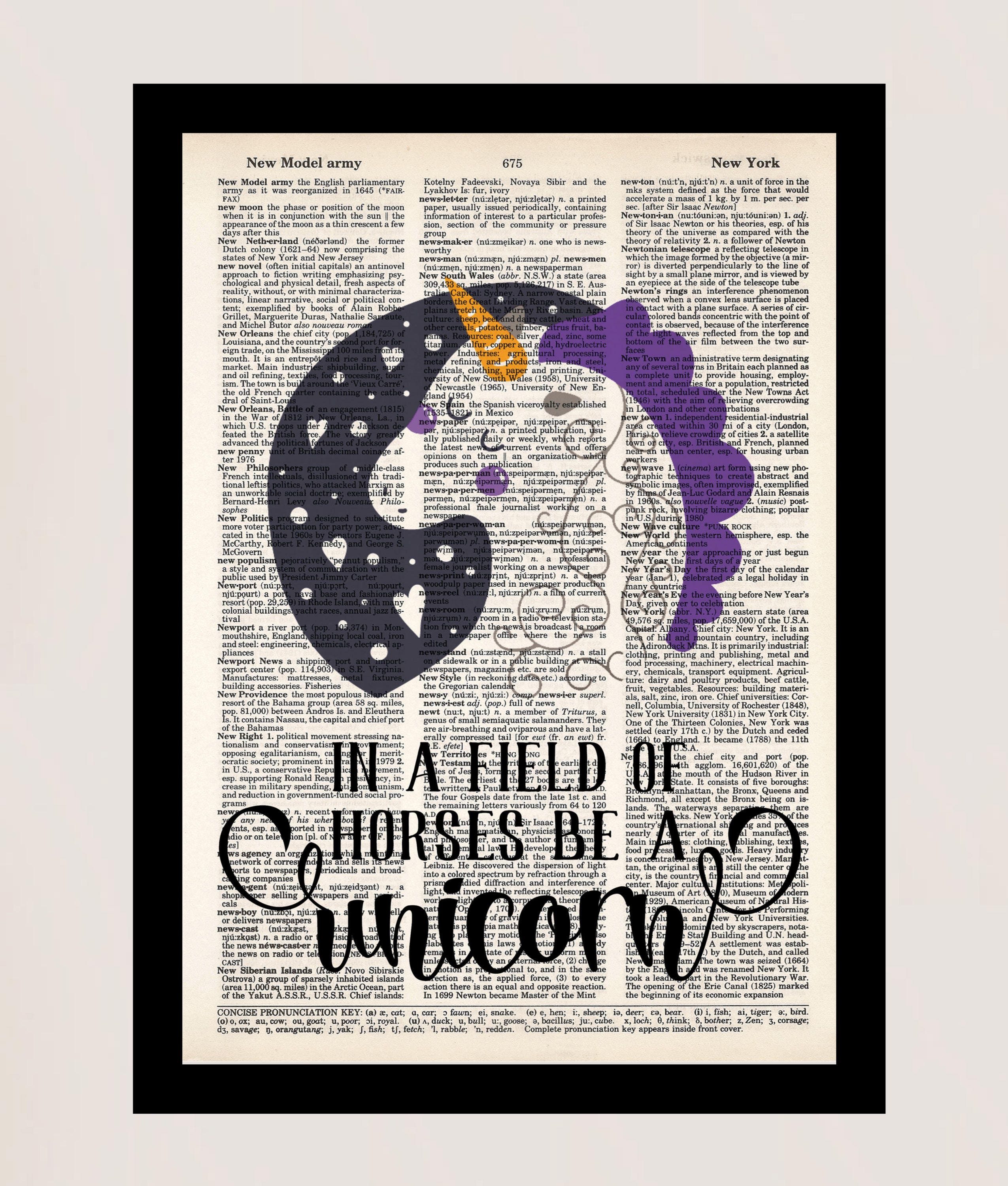 Unicorn Print in a Field of Horses Be a Unicorn Boho - Etsy