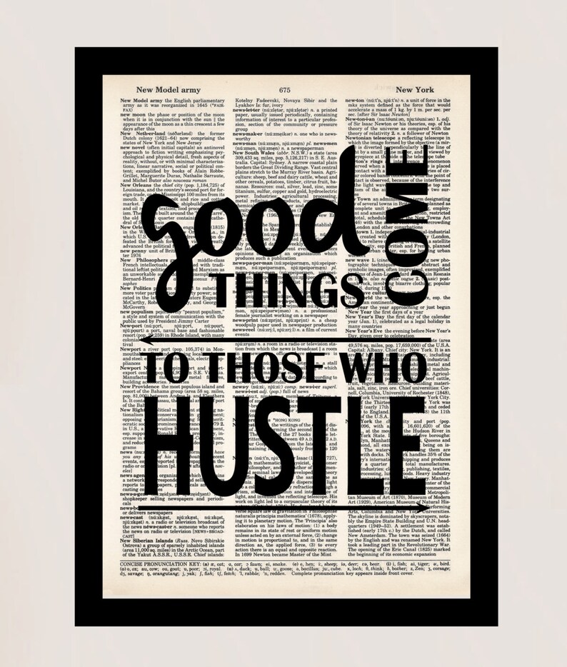 Good Things Come to Those Who Hustle Typography Quote - Etsy