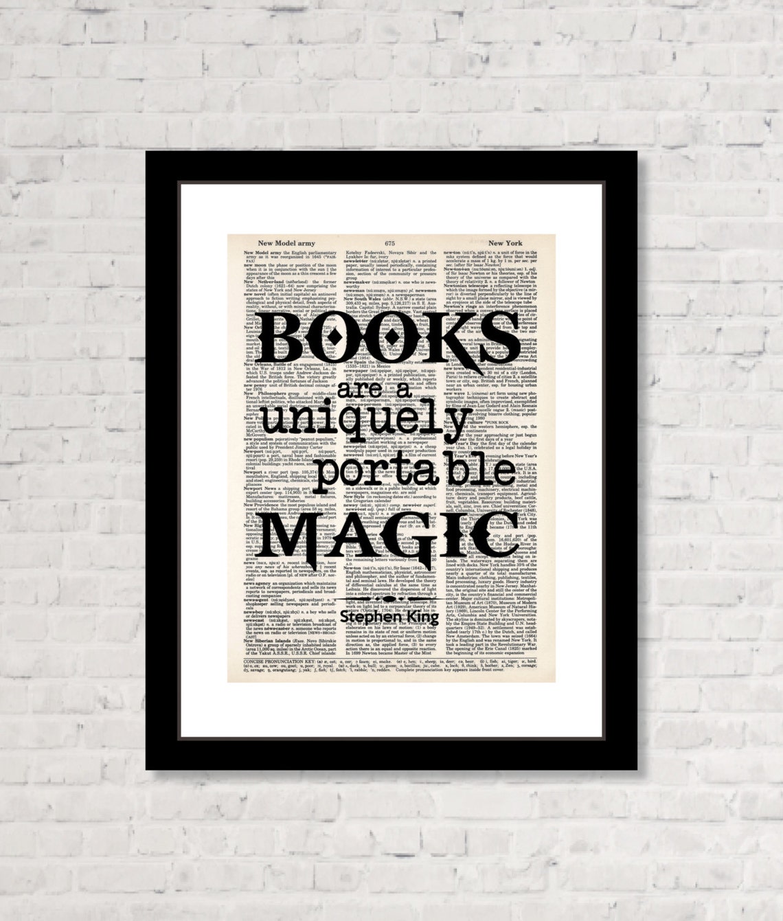 Books Are A Uniquely Portable Magic Stephen King Quote - Etsy Canada