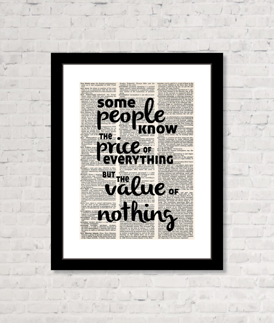 Some People Know the Price of Everything but the Value of - Etsy