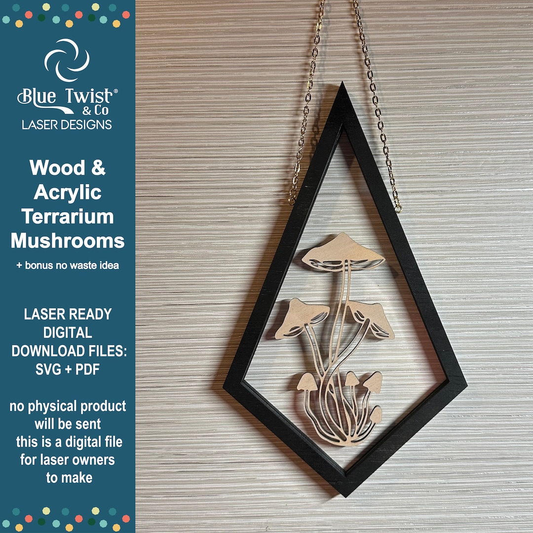 Terrarium Mushroom Laser Cut File , Laser Cut File, SVG PDF, Laser ...