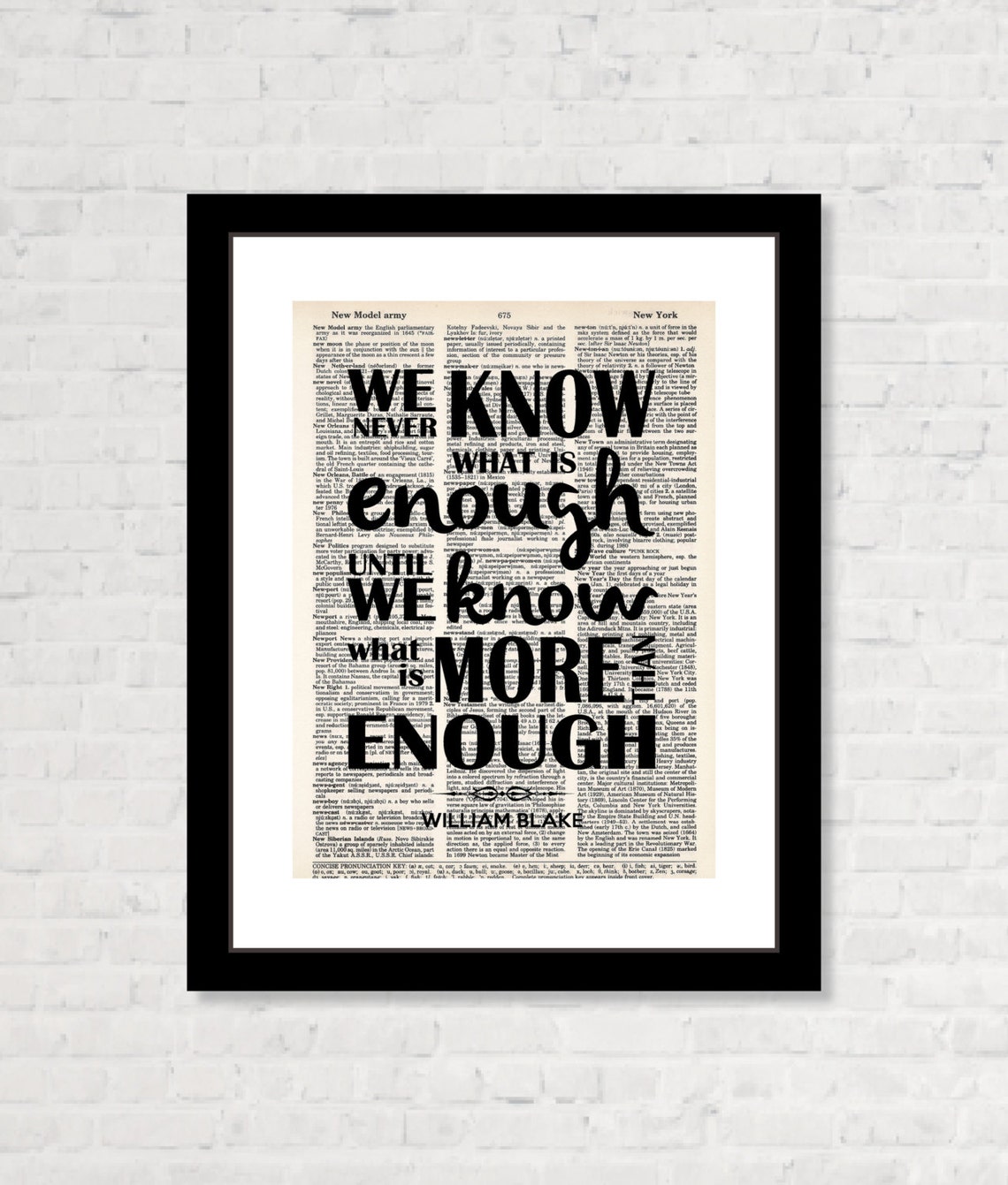 We Never Know What is Enough Until We Know What is More Than | Etsy