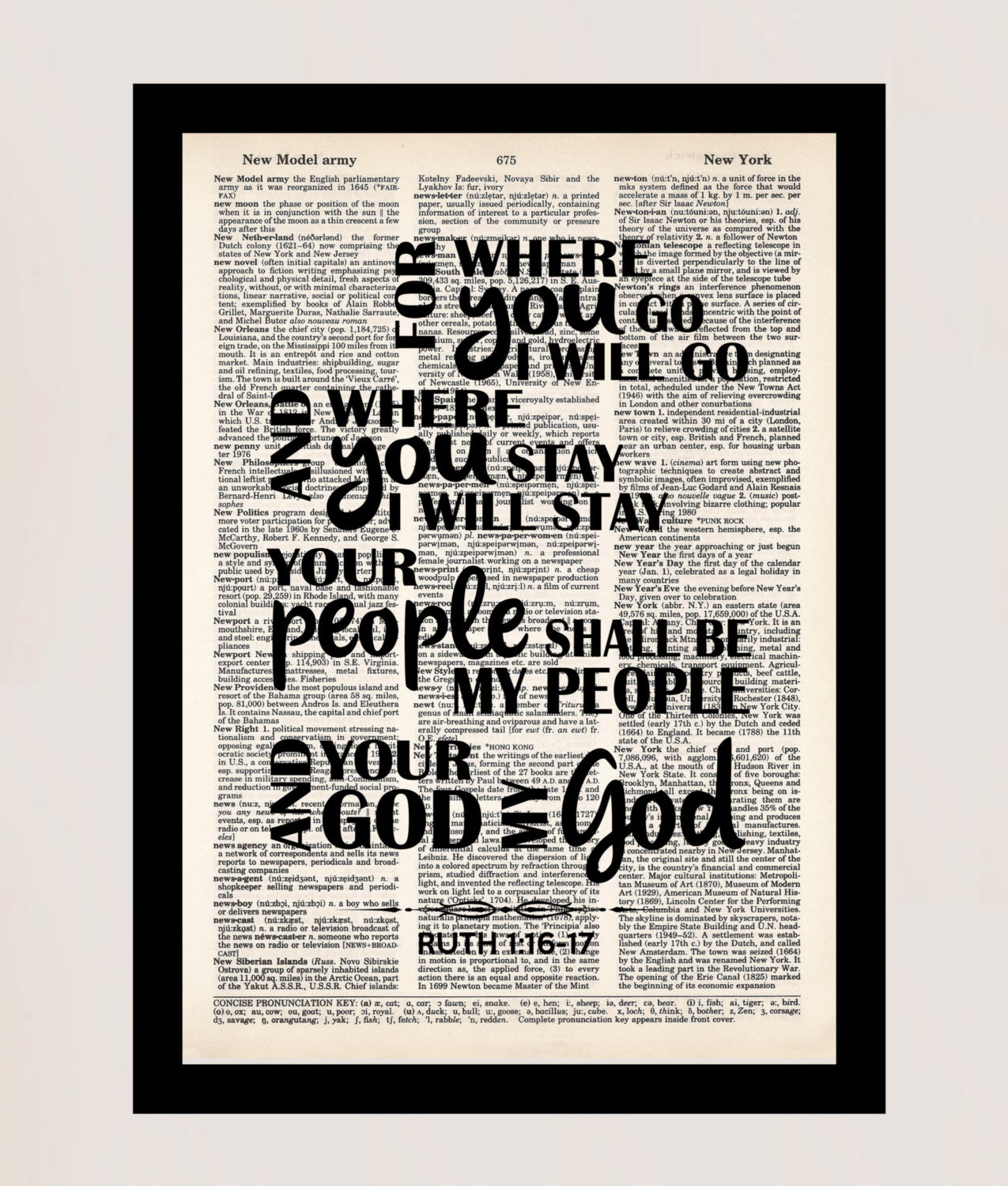 For Where You Go I Will Go Ruth 1:16-7 Wedding Gift | Etsy