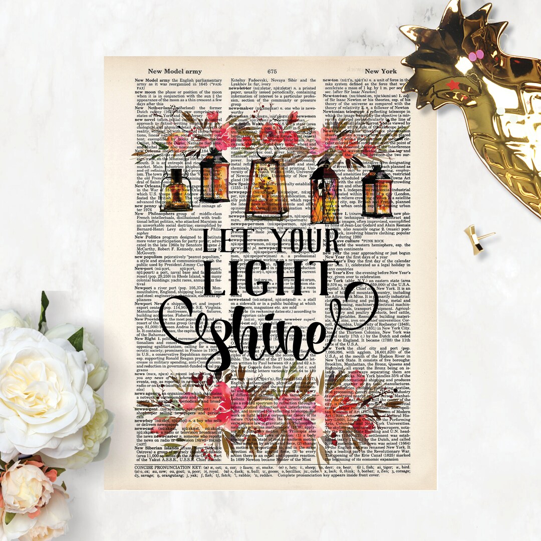 Let Your Light Shine - Flowers Inspirational Art, Lanterns - Boho Decor ...