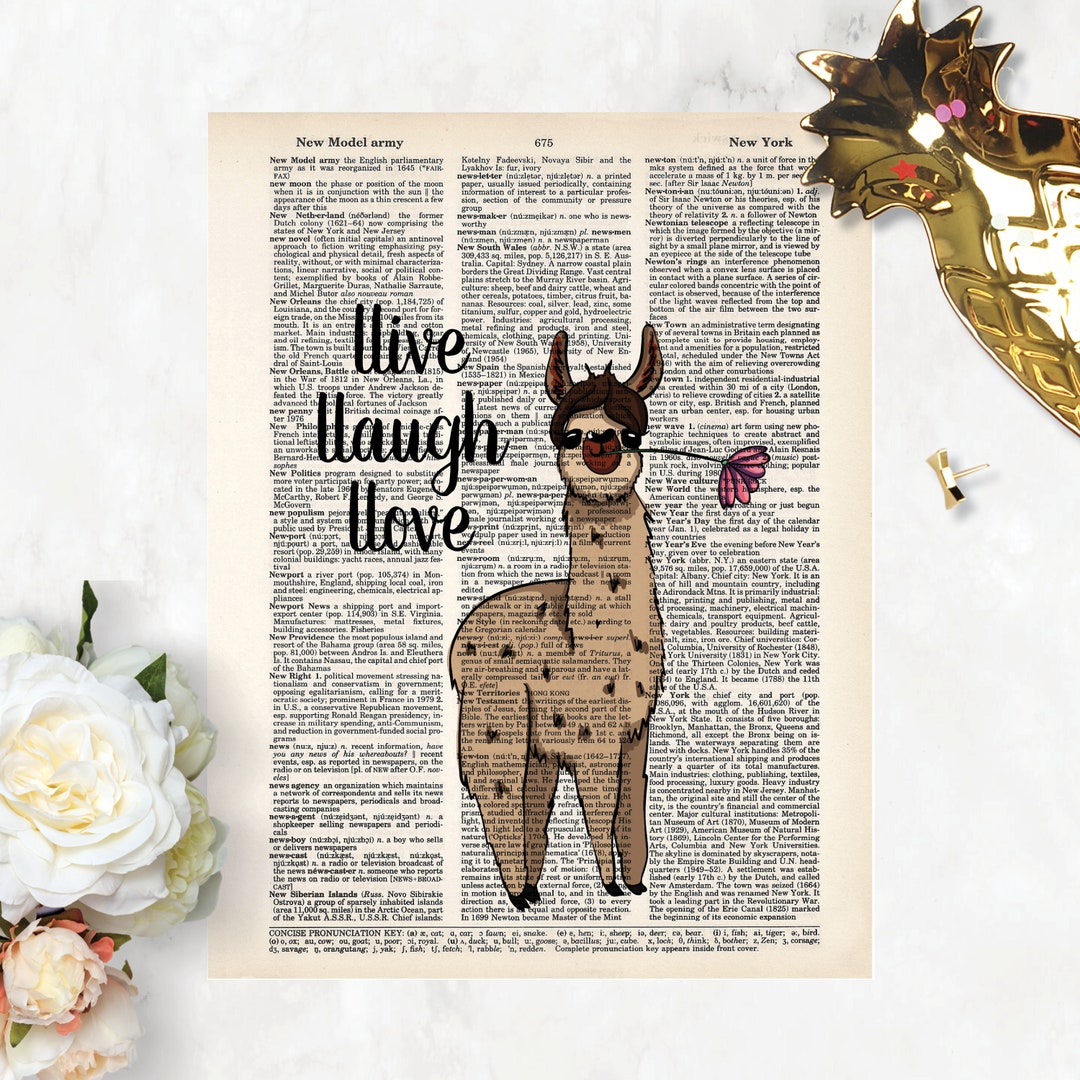 Llive Llaugh Llove Llama, Art Print, Llama Print, Llama Wall Art, Gift ...