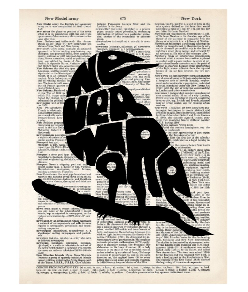 Nevermore Edgar Allan Poe Raven With Nevermore in Bird | Etsy