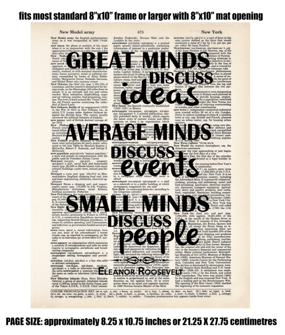Great Minds Discuss Ideas Poster