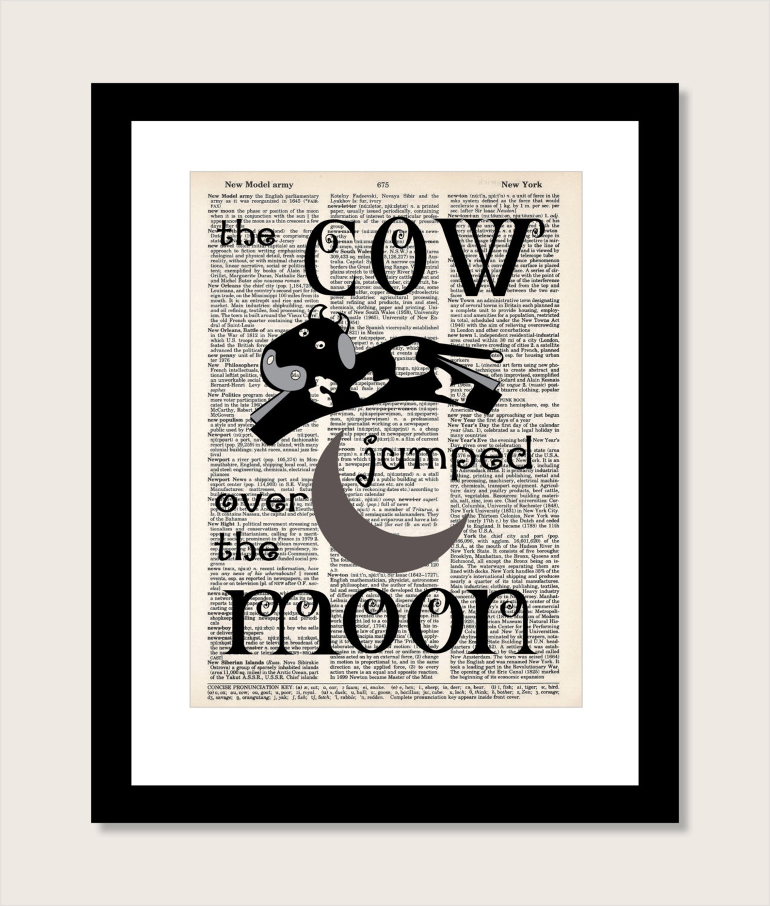Cow Jumped Over the Moon Nursery Rhyme Nursery Art | Etsy