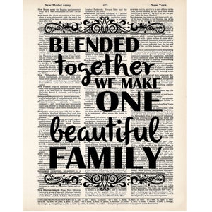 Blended Together We Make One Beautiful Family - Dictionary Page Art ...