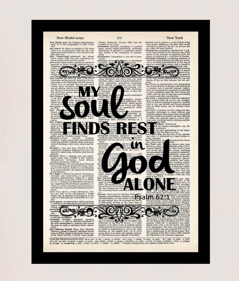 My Soul Finds Rest in God Alone Psalm 62:1 Inspirational - Etsy