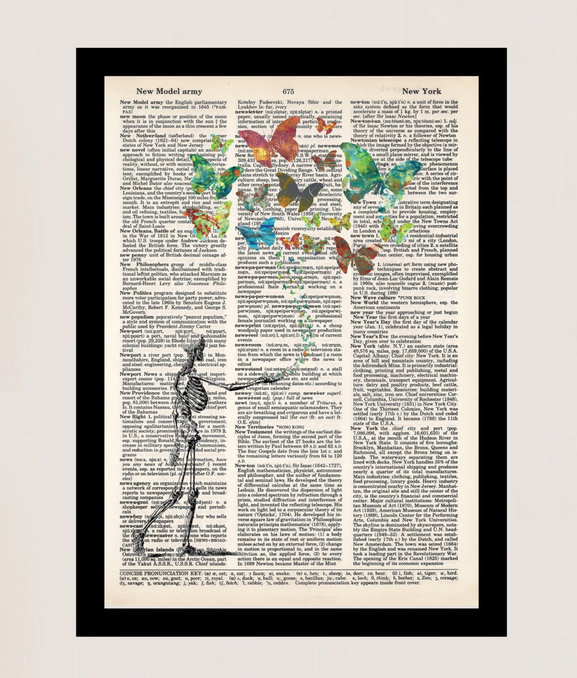 Anatomy Art Print Walking Skeleton With Butterfly Swarm - Etsy