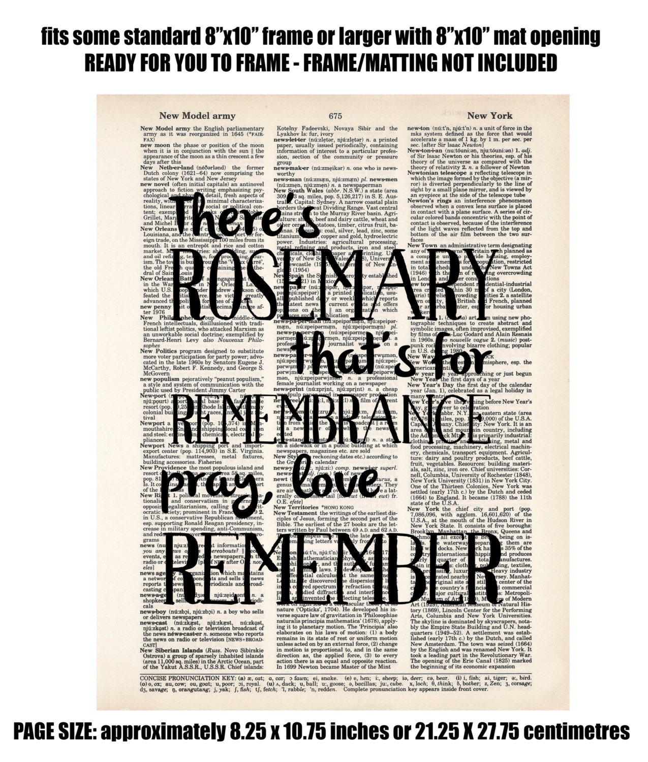 There's Rosemary That's for Remembrance Pray Love | Etsy
