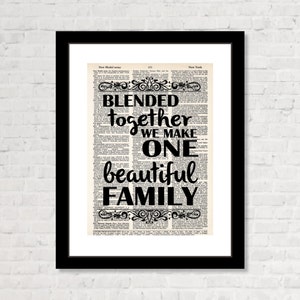 Blended Together We Make One Beautiful Family - Dictionary Page Art ...
