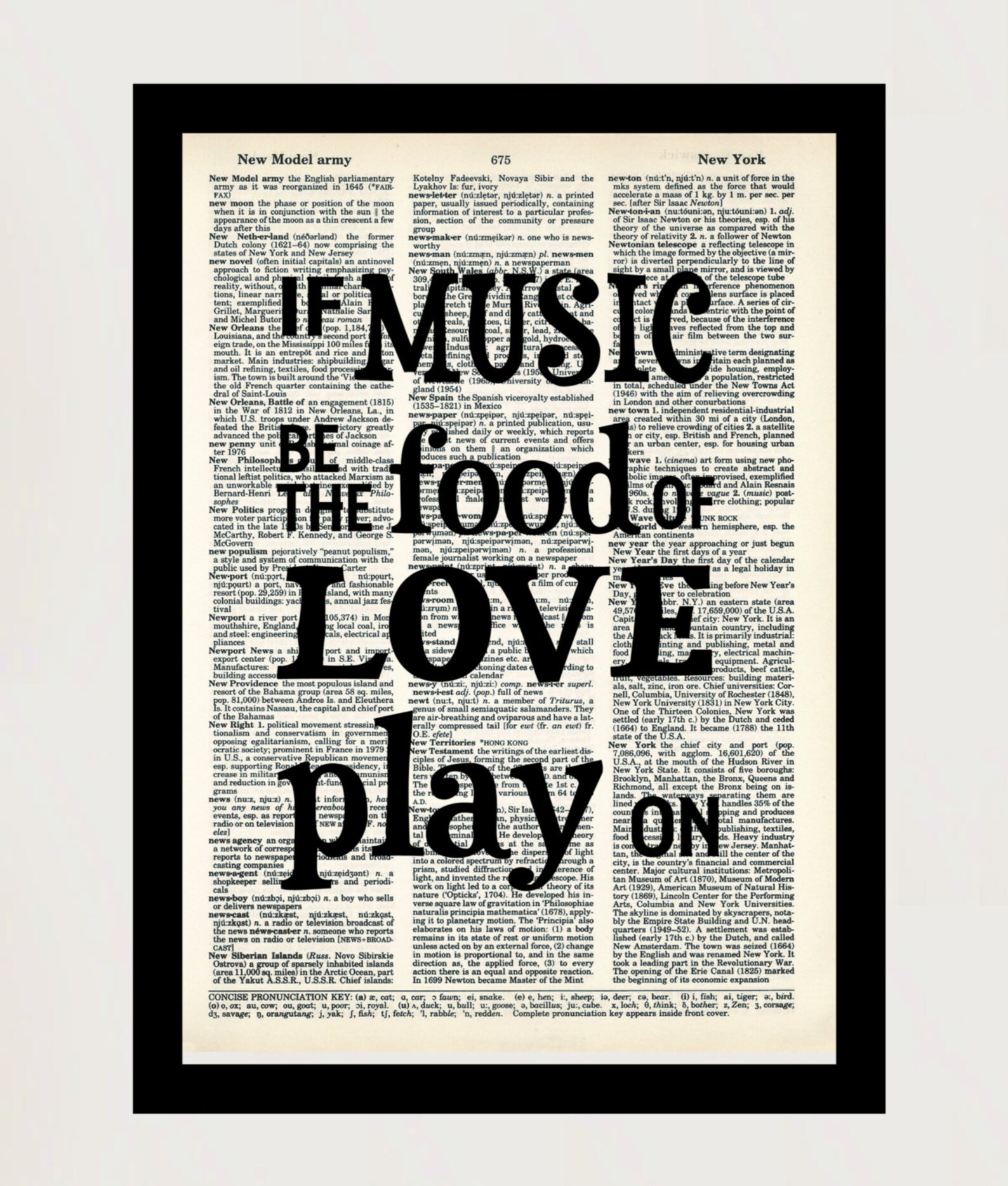 If Music is the Food of Love Play on Shakespeare Quote - Etsy Sweden