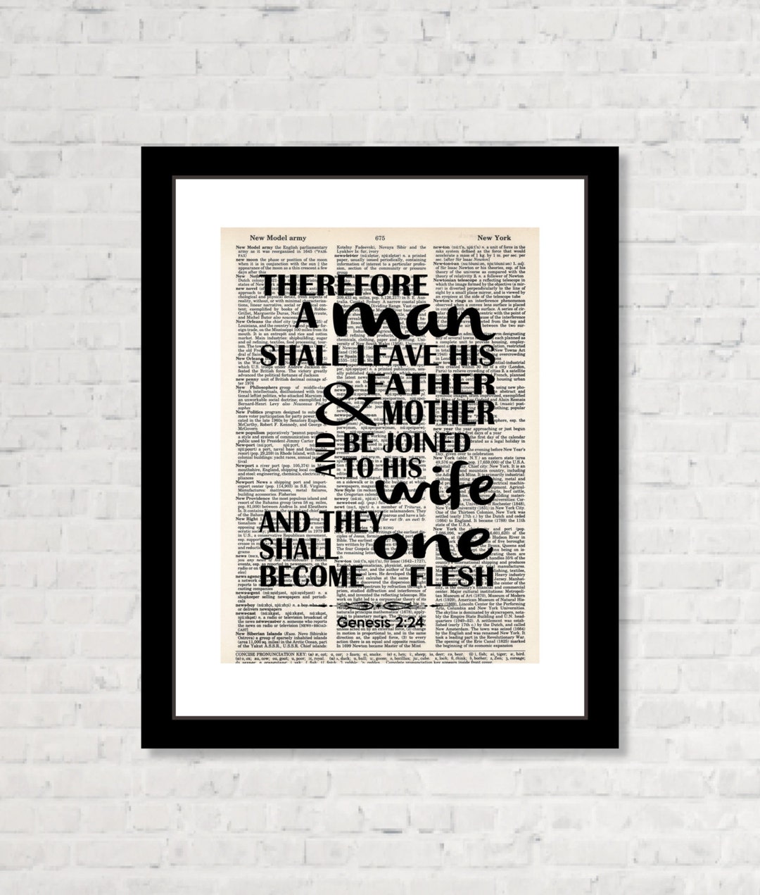 Therefore A Man Shall Leave His Father Mother and Be Joined to His Wife ...