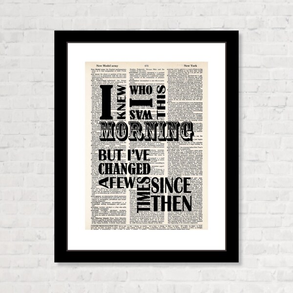 I Knew Who I Was This Morning Alice in Wonderland Poster - Etsy