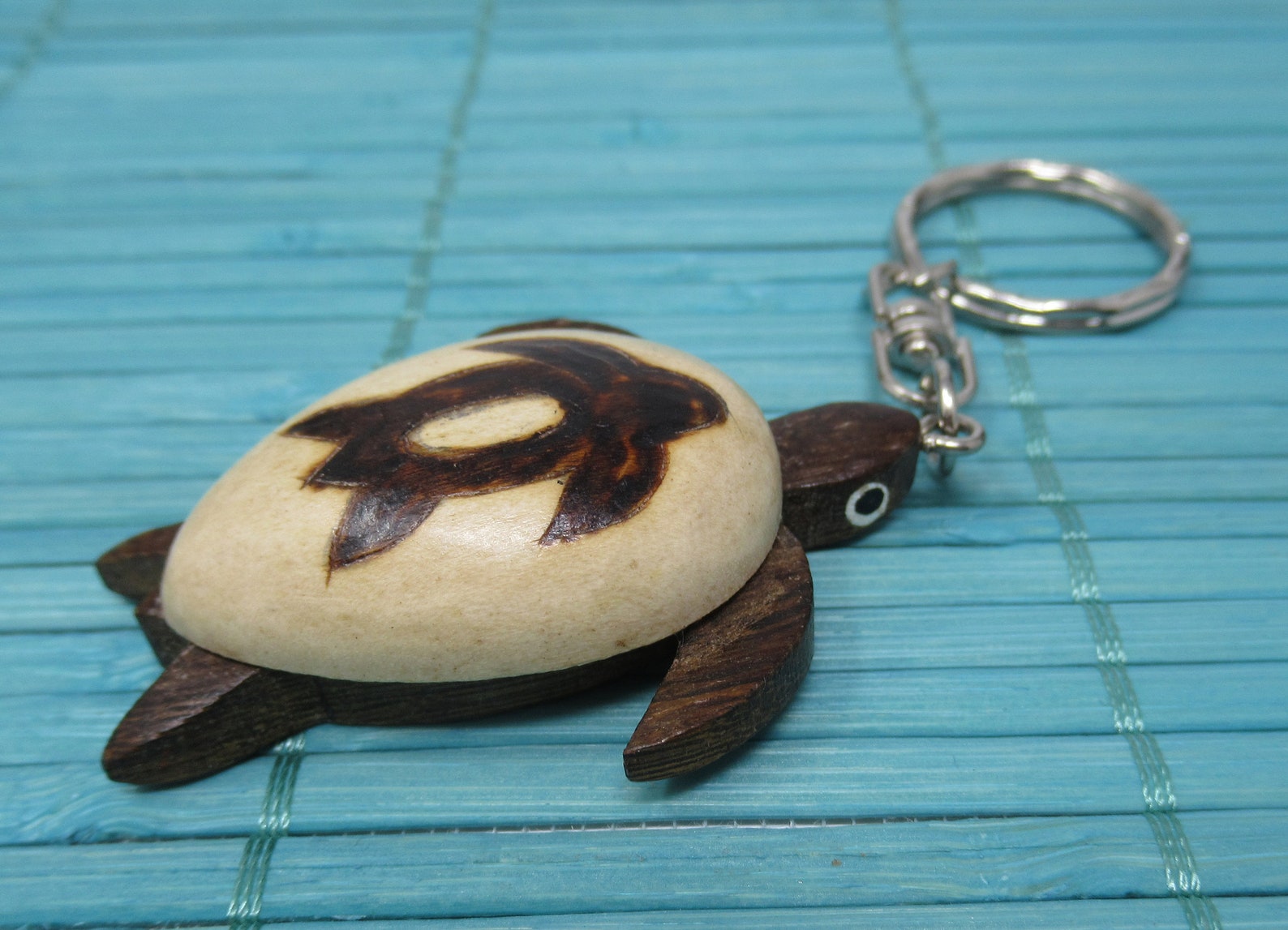 Sea Turtle Keychain Turtle Handcarved Wood Keychain Turtle | Etsy