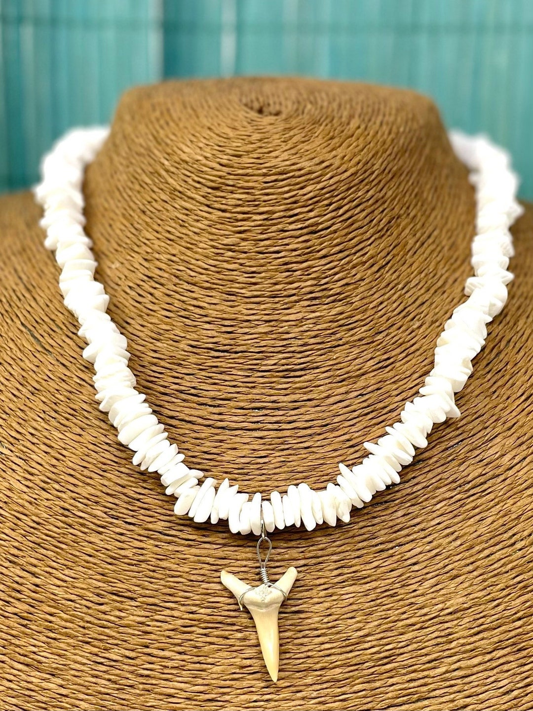 Shark White Puka Shell Necklace Handmade White Puka Necklace - Etsy